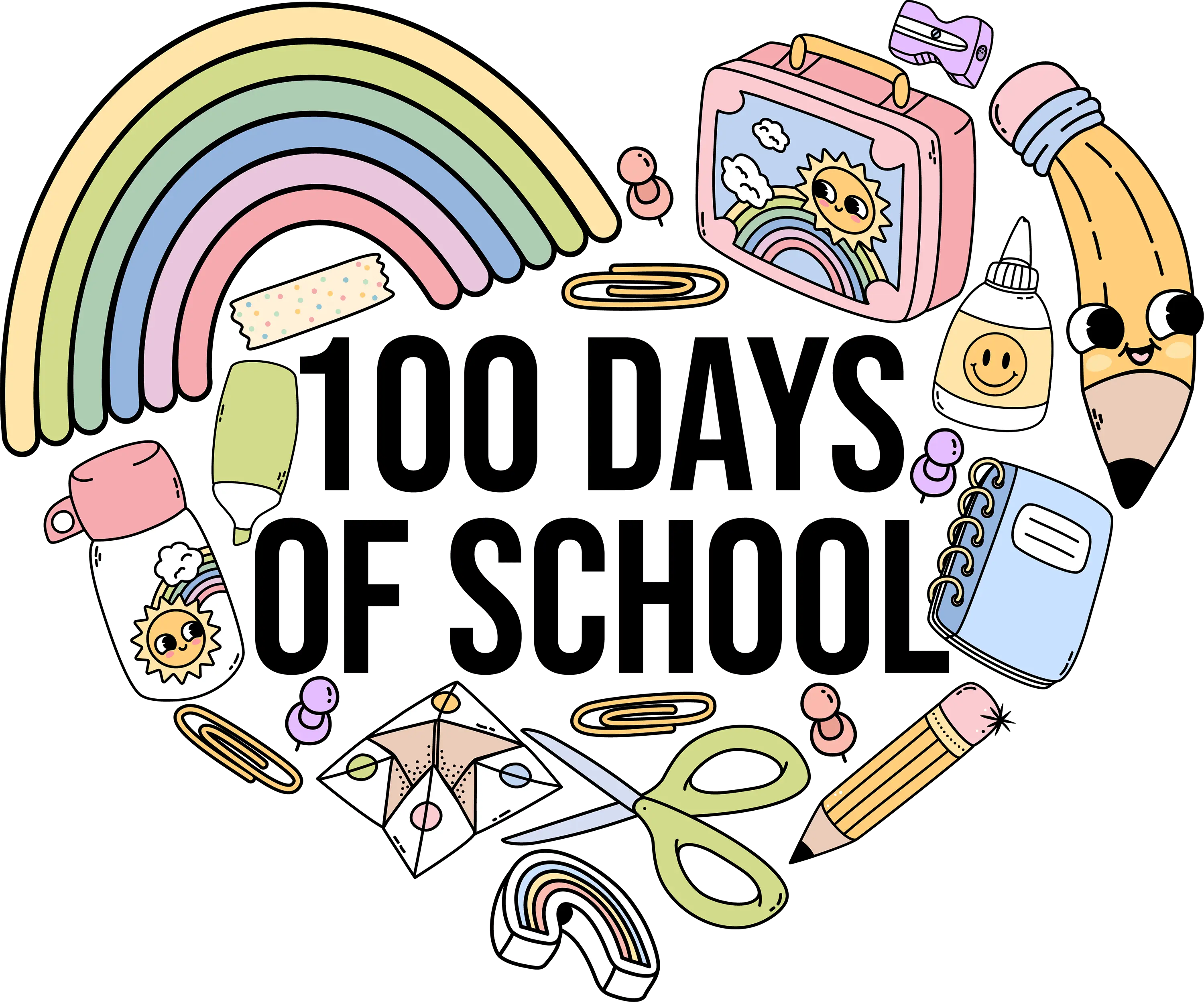 Cute 100 Days Of School Design - DTF Ready To Press – DTF Dallas
