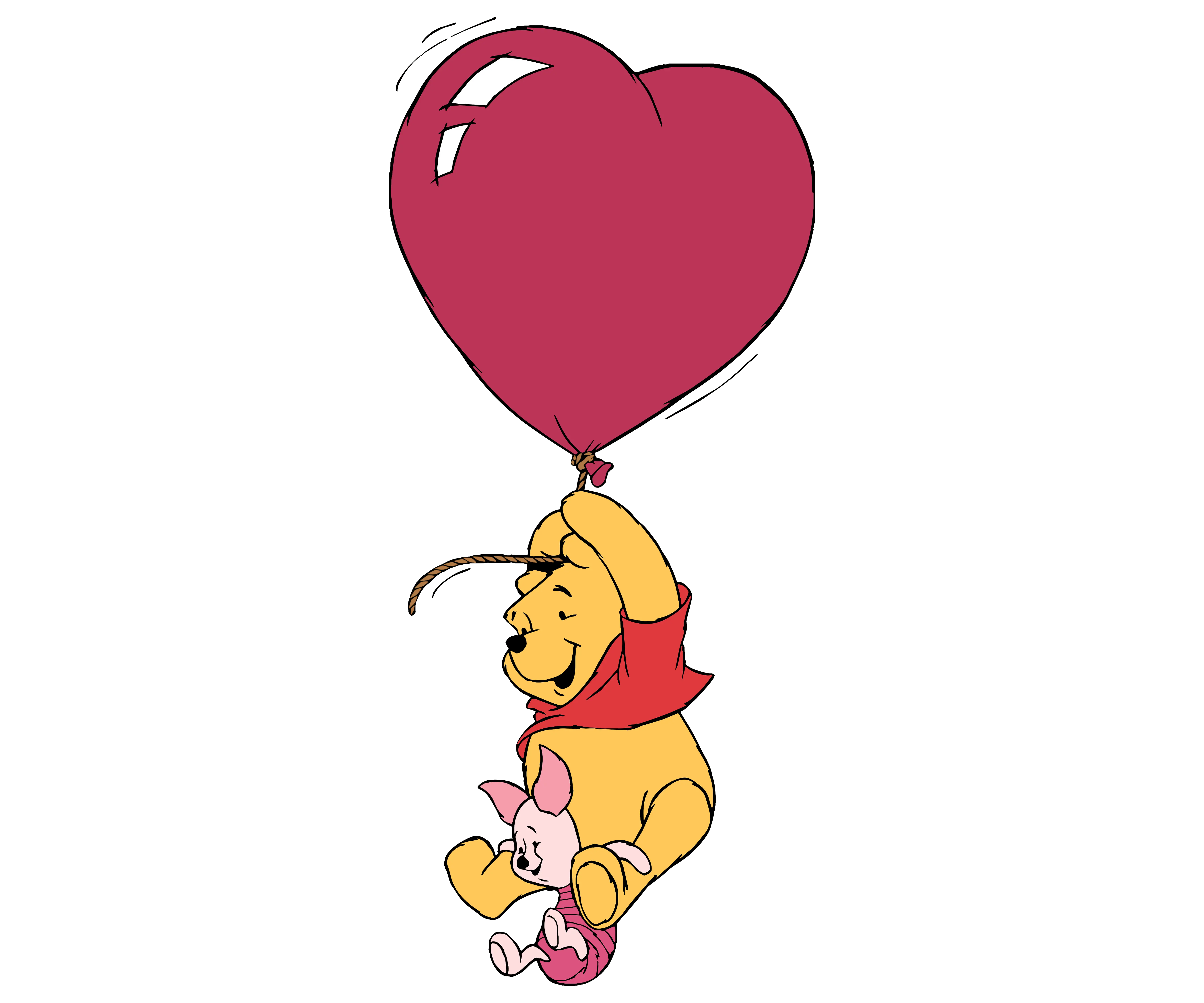 Winnie the Pooh and Piglet Heart Design | DTF Dallas