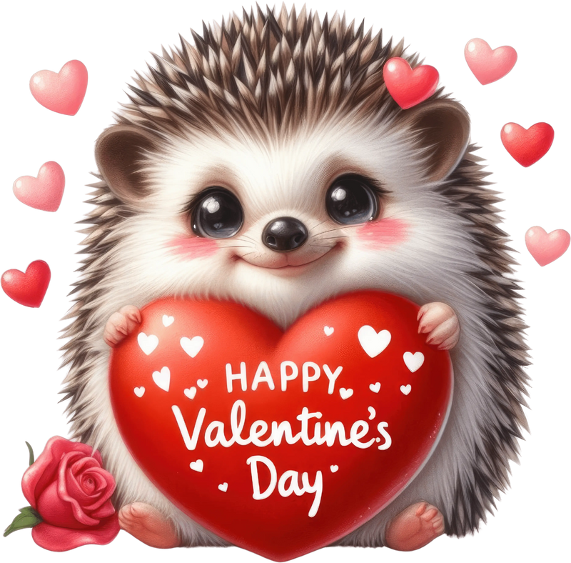 Valentine's Day Hedgehog Design - DTF Ready To Press – DTF Dallas