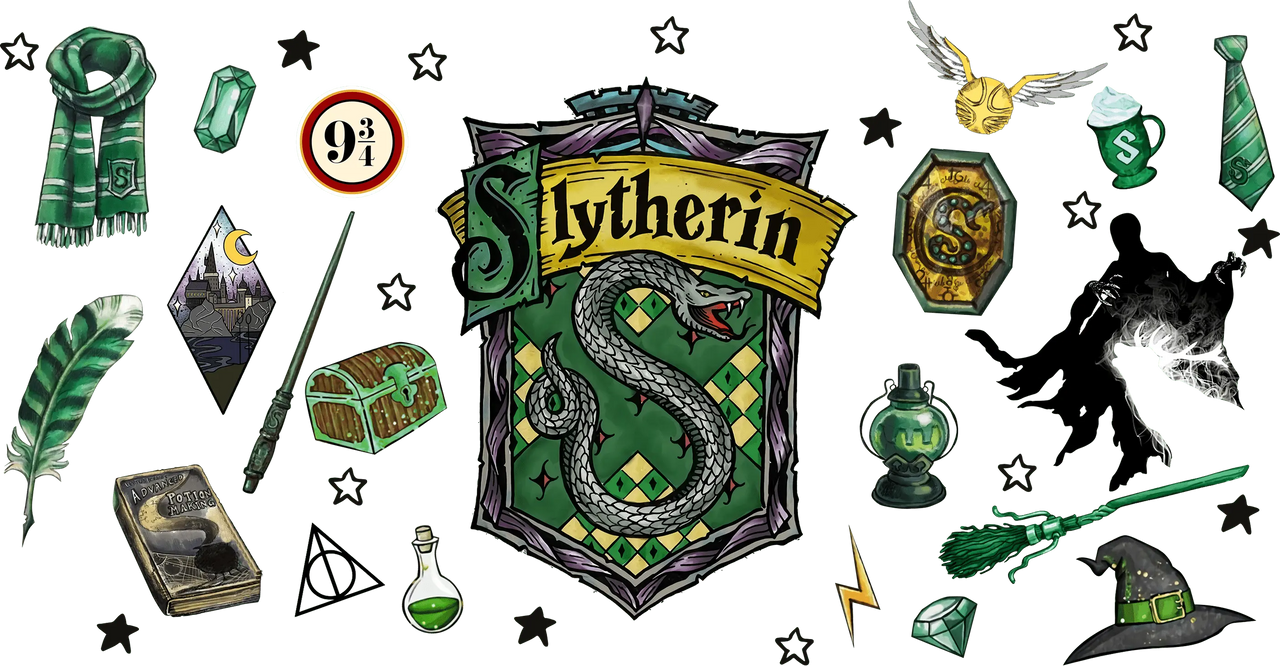 Harry Potter Slytherin Tom Riddle Glass Wrap | DTF Dallas