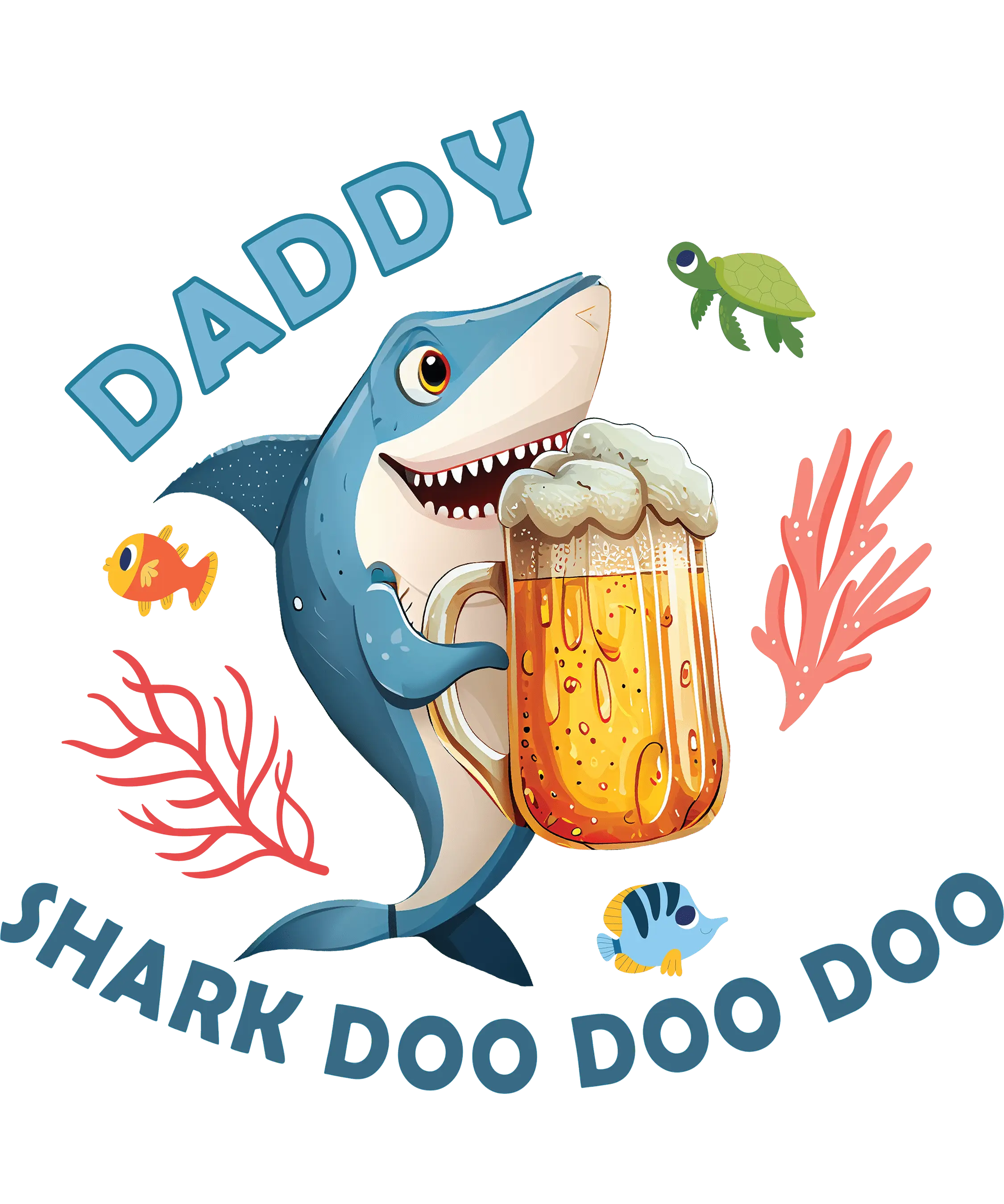Daddy Shark Doo Doo Doo Design - DTF Ready To Press – DTF Dallas