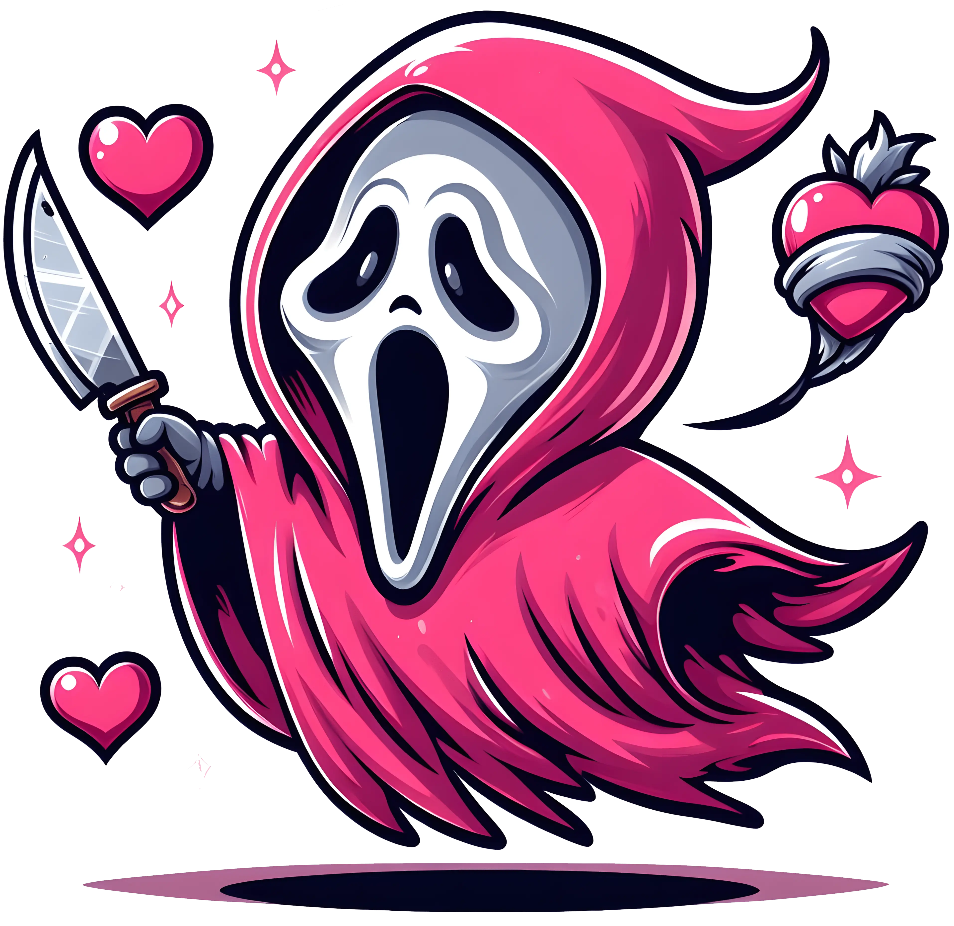 Ghostface Couple Heart Design - DTF Ready To Press – DTF Dallas