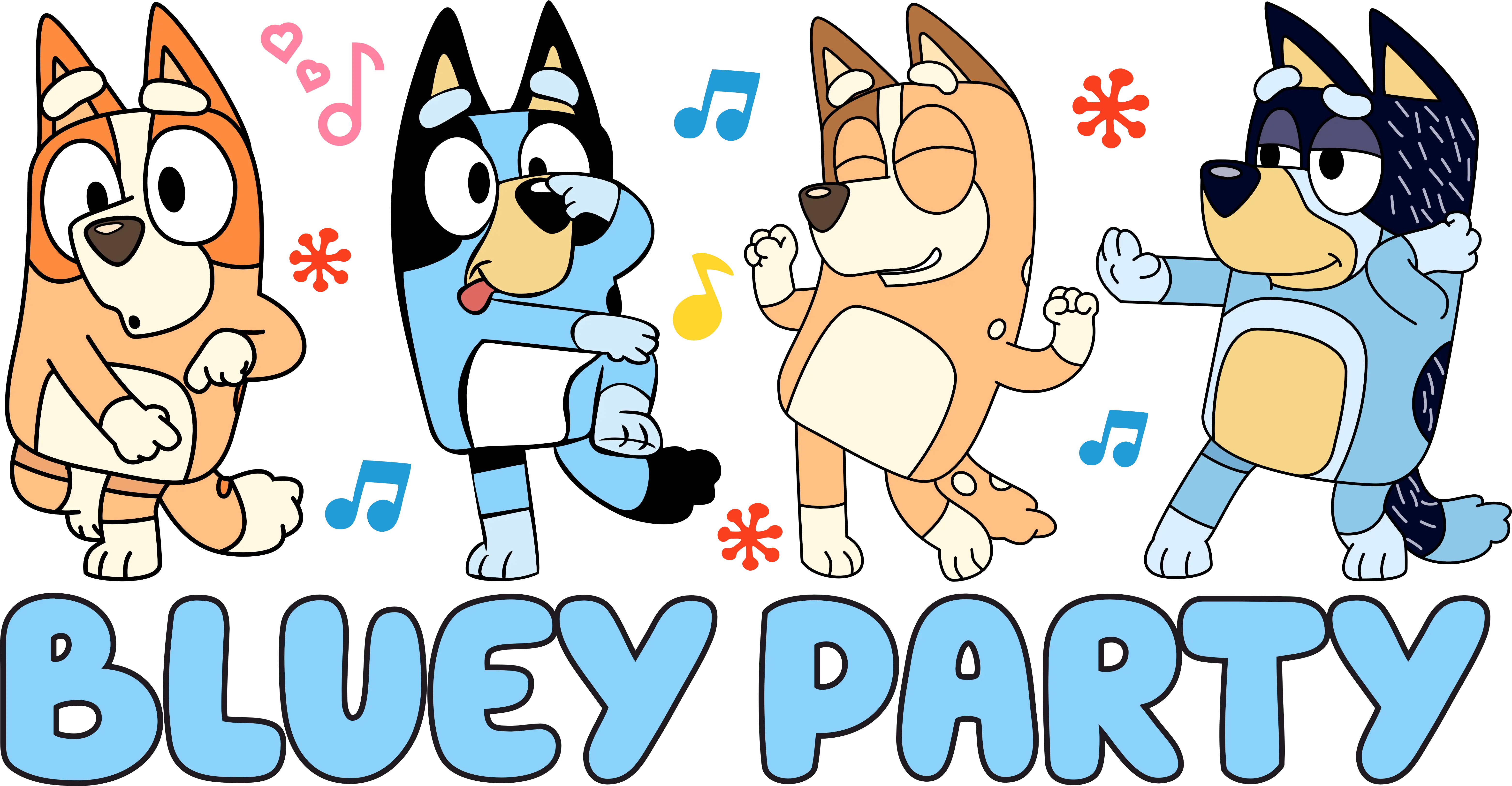 Friends And Bluey Party Design - DTF Ready To Press – DTF Dallas