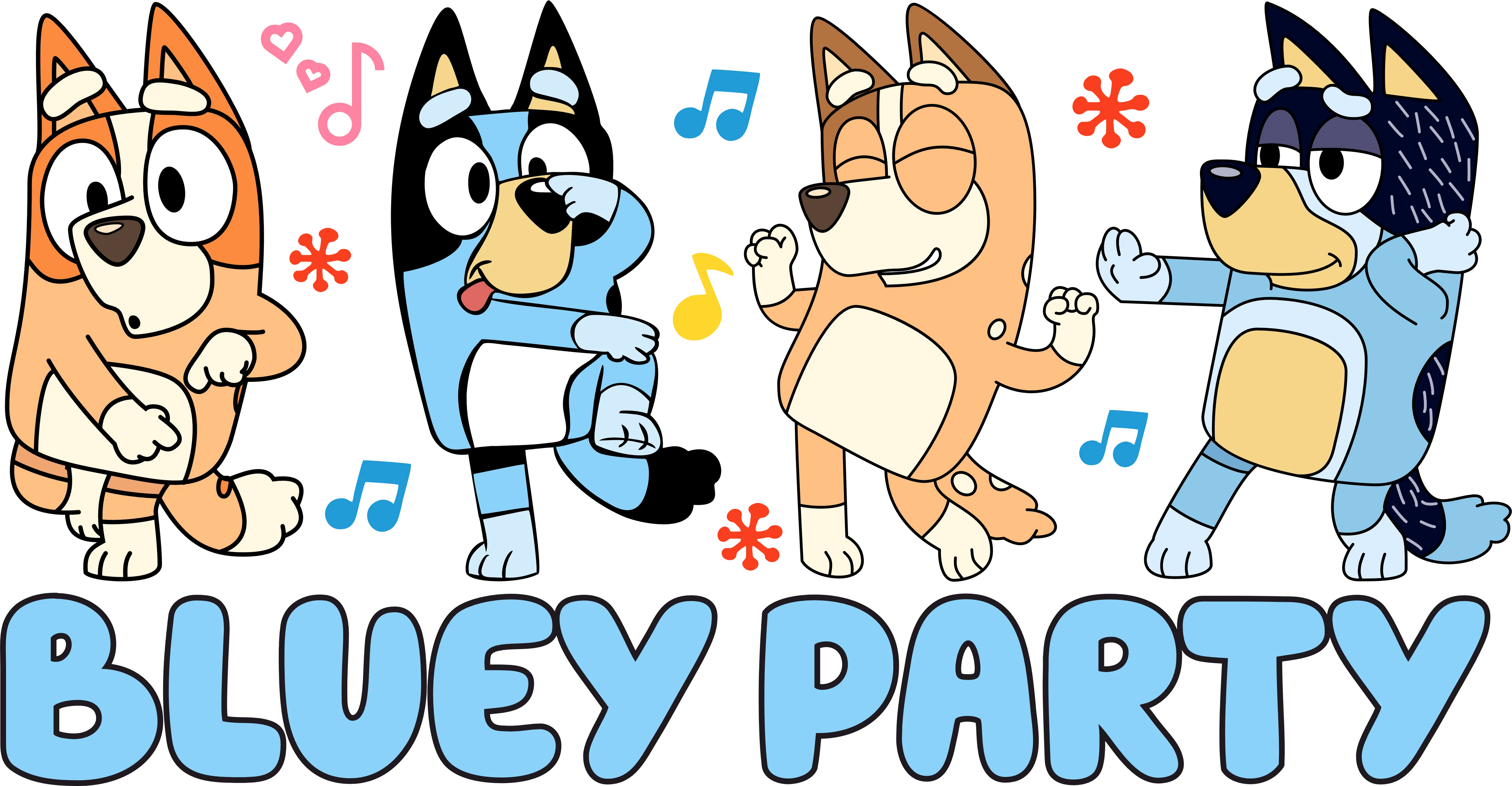 Friends And Bluey Party Design - DTF Ready To Press – DTF Dallas