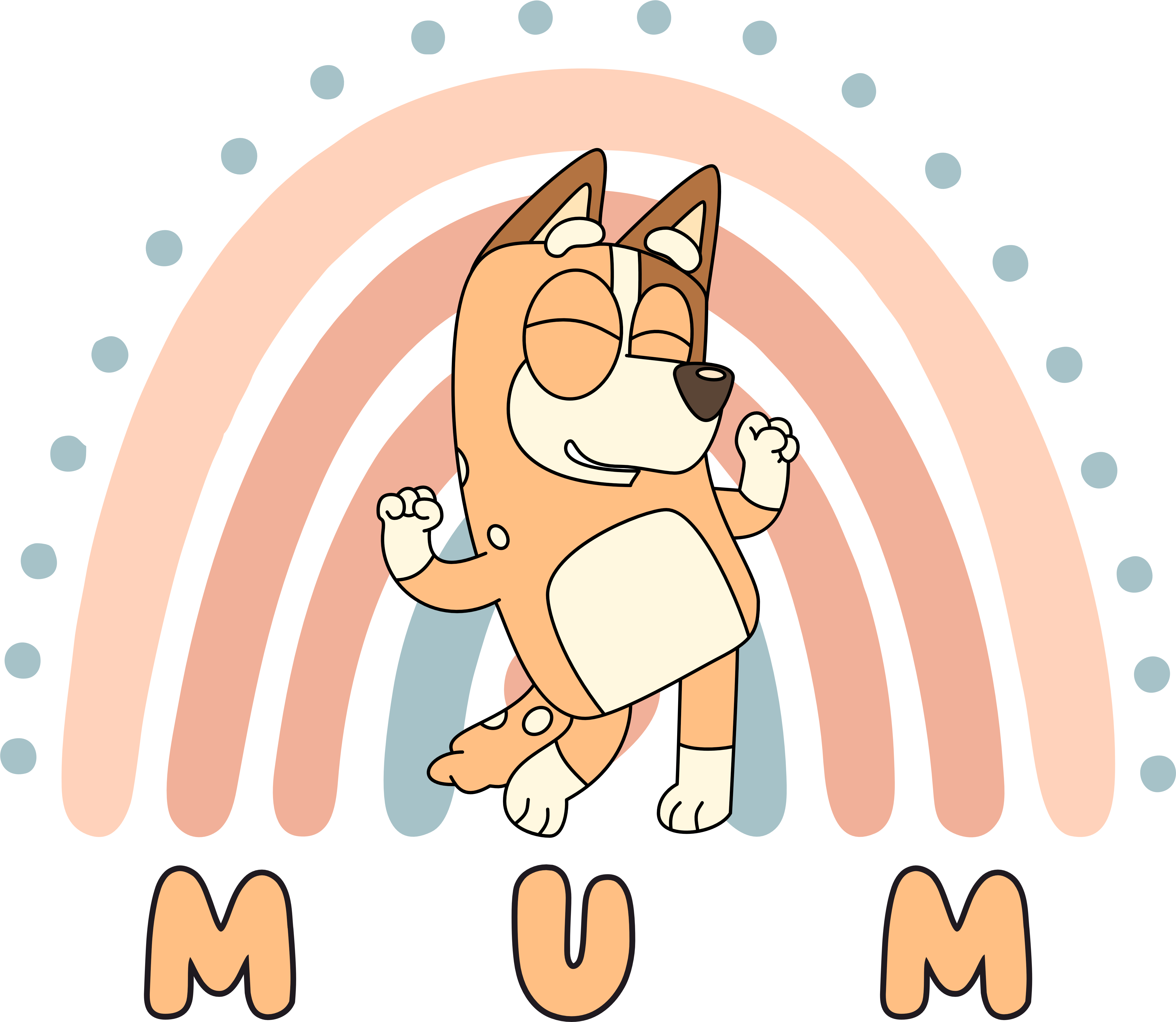 Bluey Mum Chilli Dance Design - DTF Ready To Press – DTF Dallas