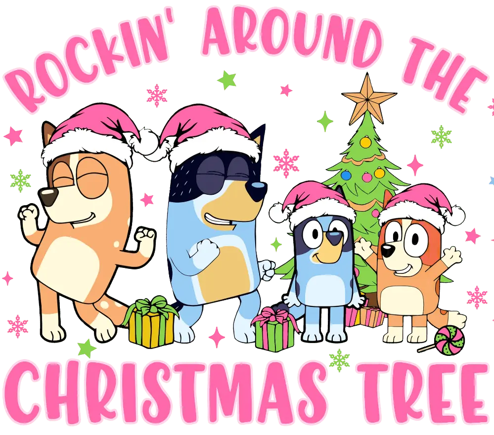 Bluey Christmas Tree Design - DTF Ready To Press – DTF Dallas