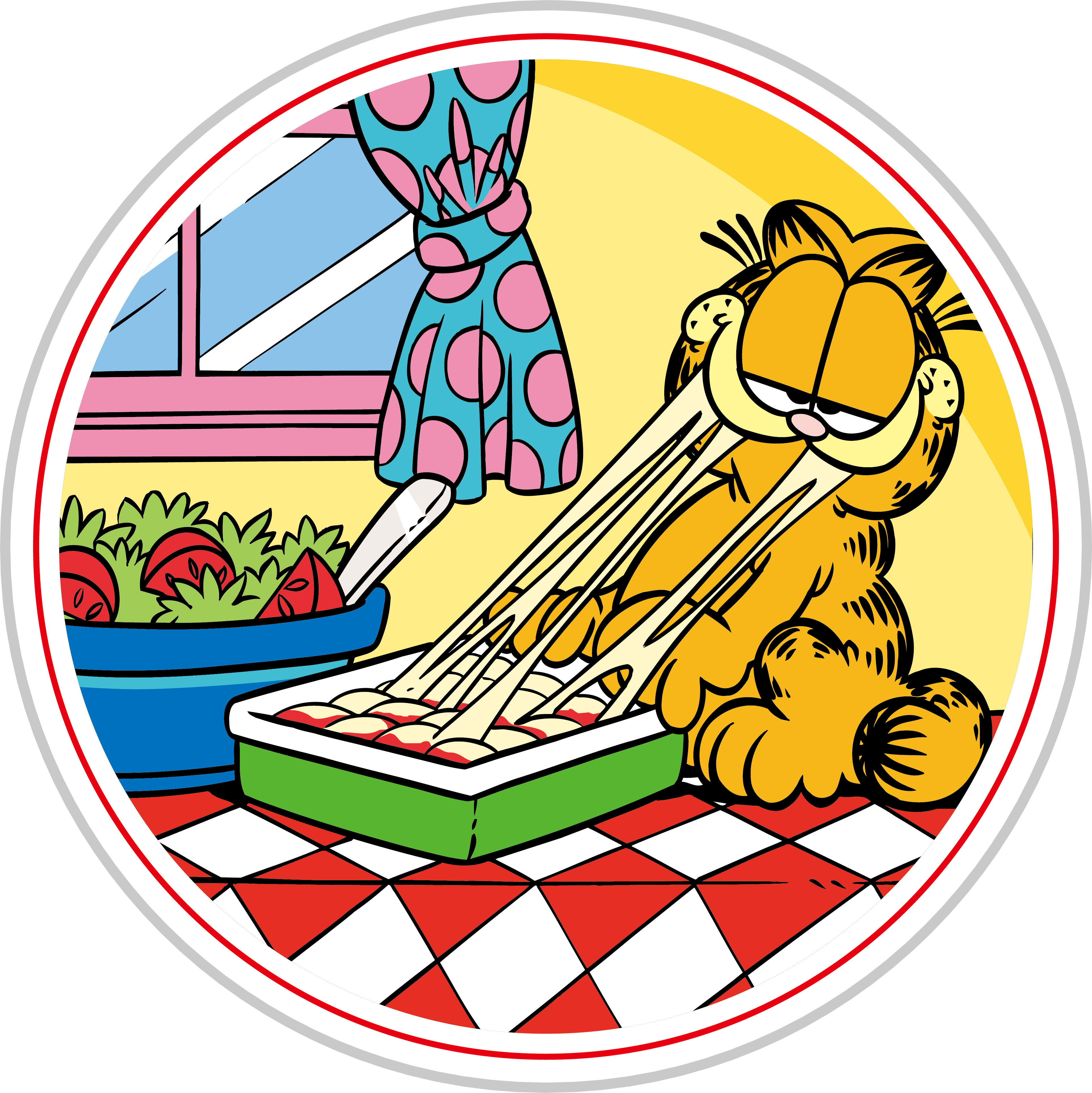Eating Lasagna Garfield Cartoon Design | DTF Dallas