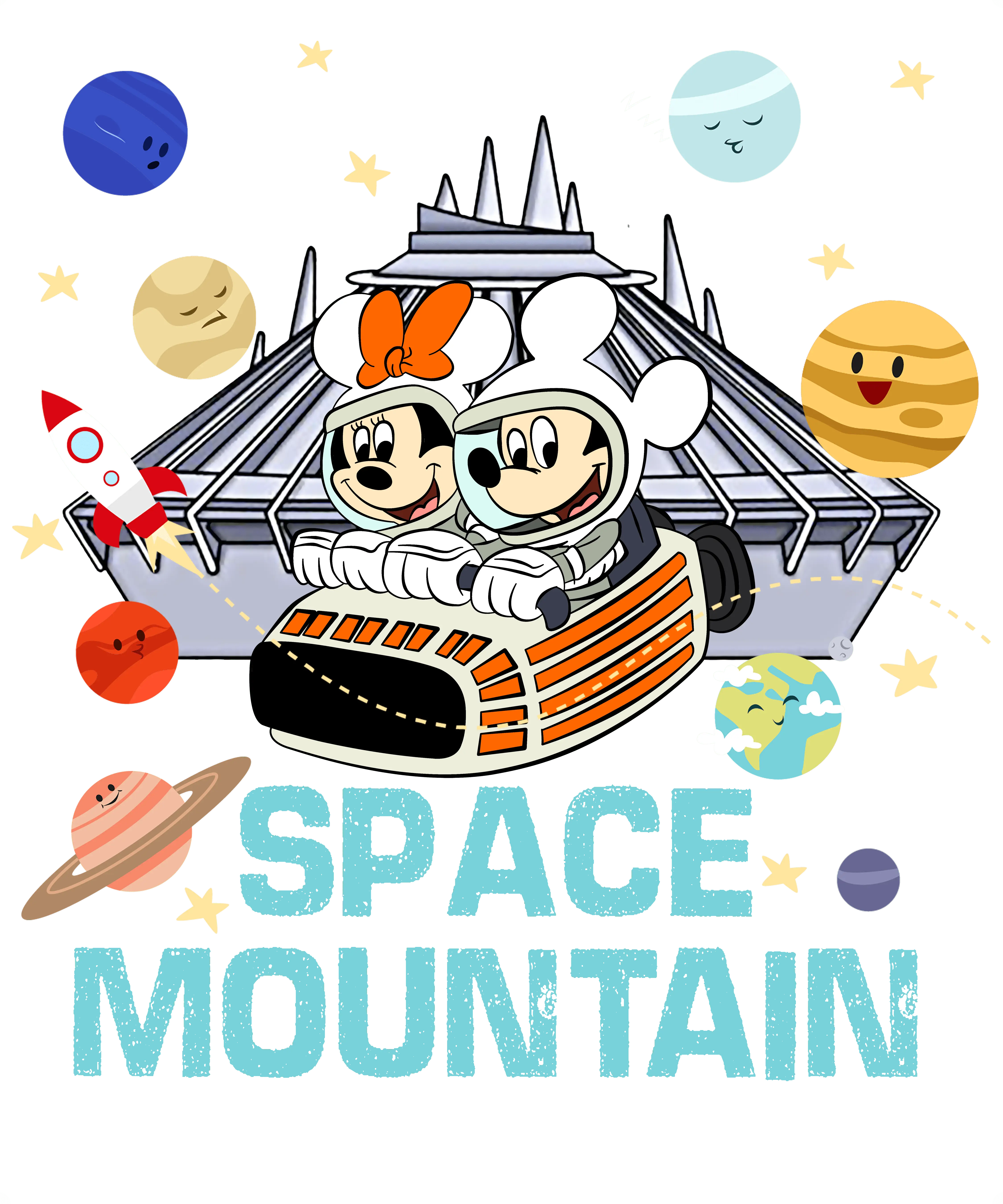 Disney Space Mountain - Mickey Mouse Design | DTF Dallas
