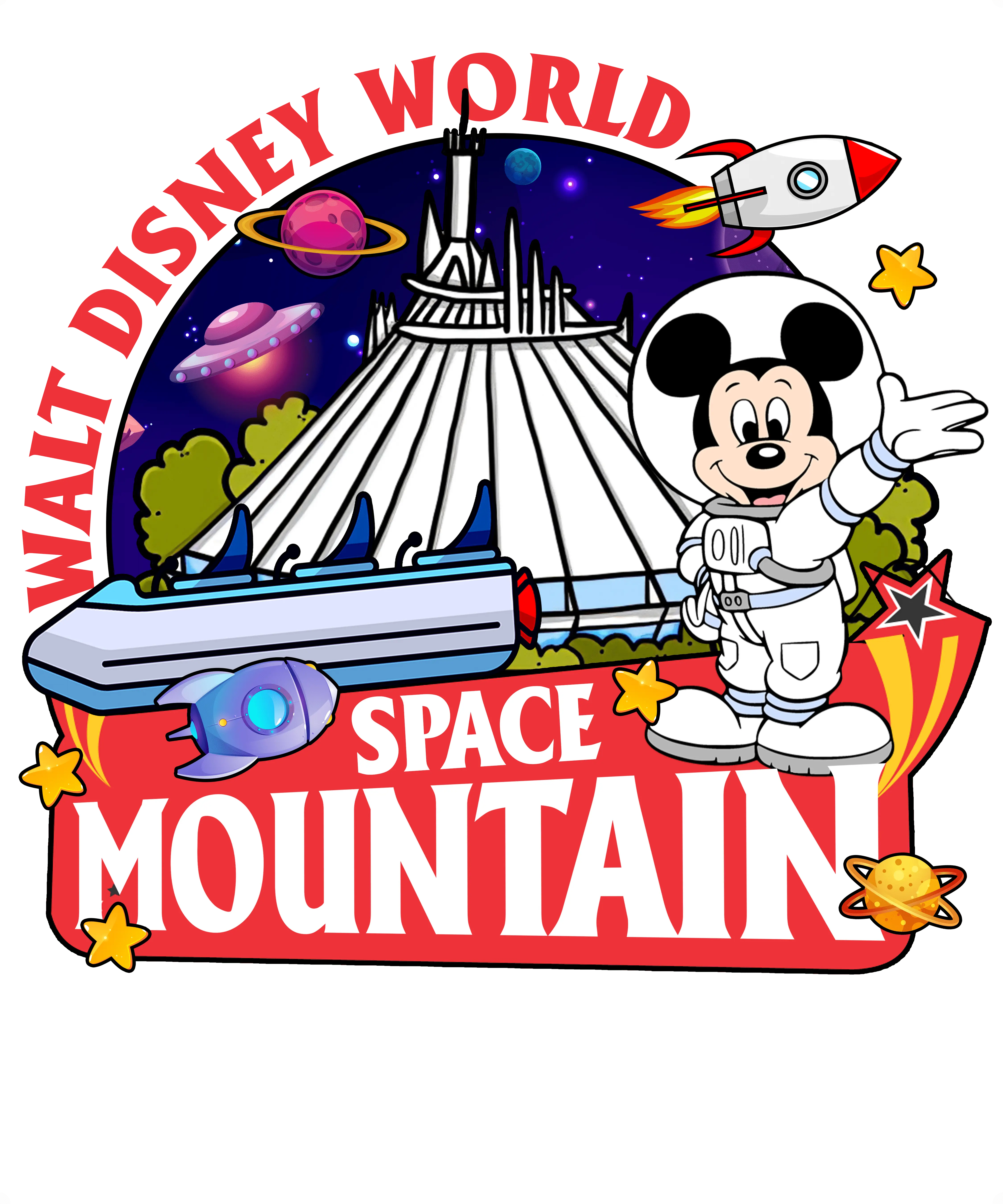 Mickey Mouse Space Mountain Design - DTF Ready | DTF Dallas