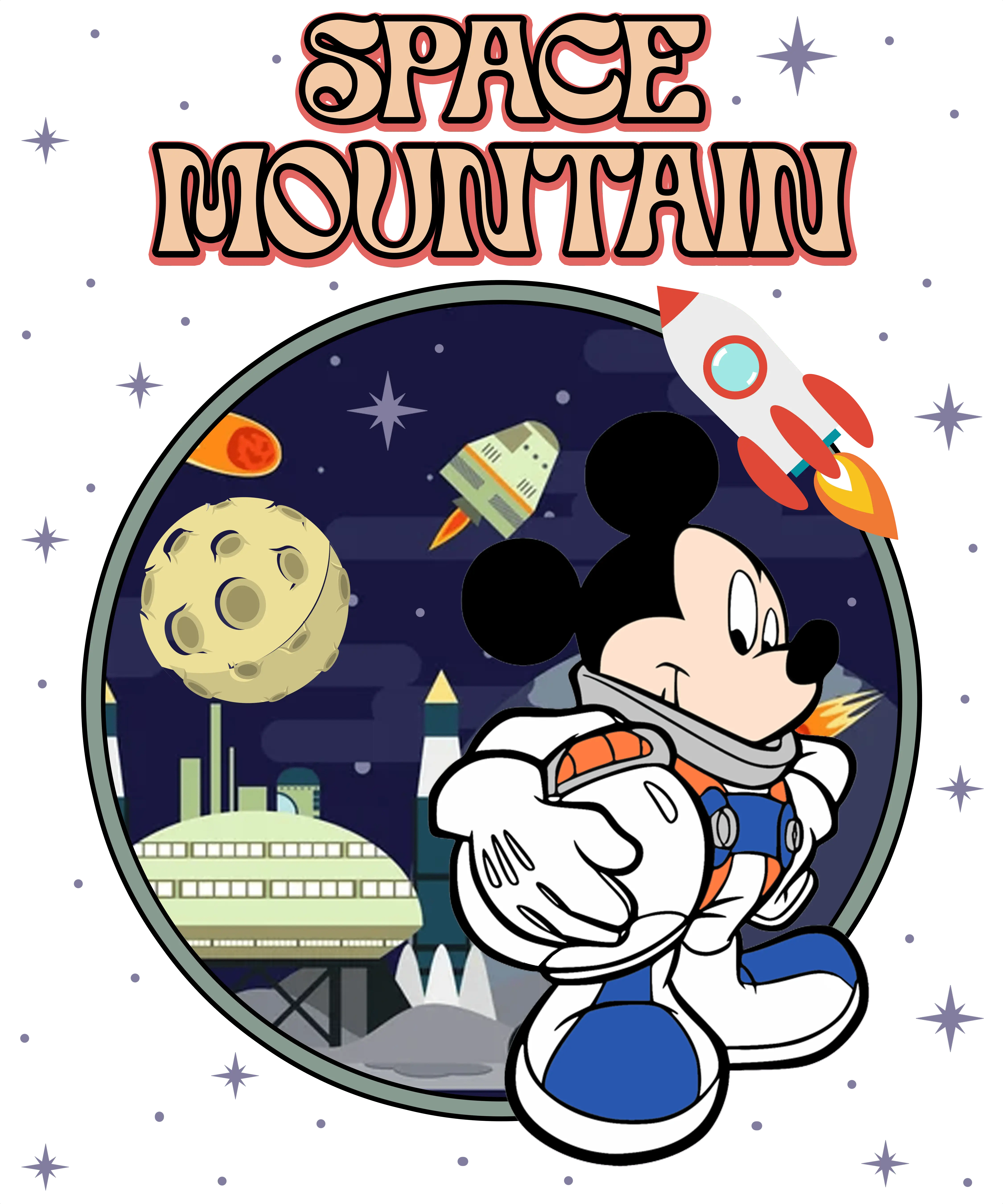 Disney Mickey Mouse - Space Mountain Design | DTF Dallas