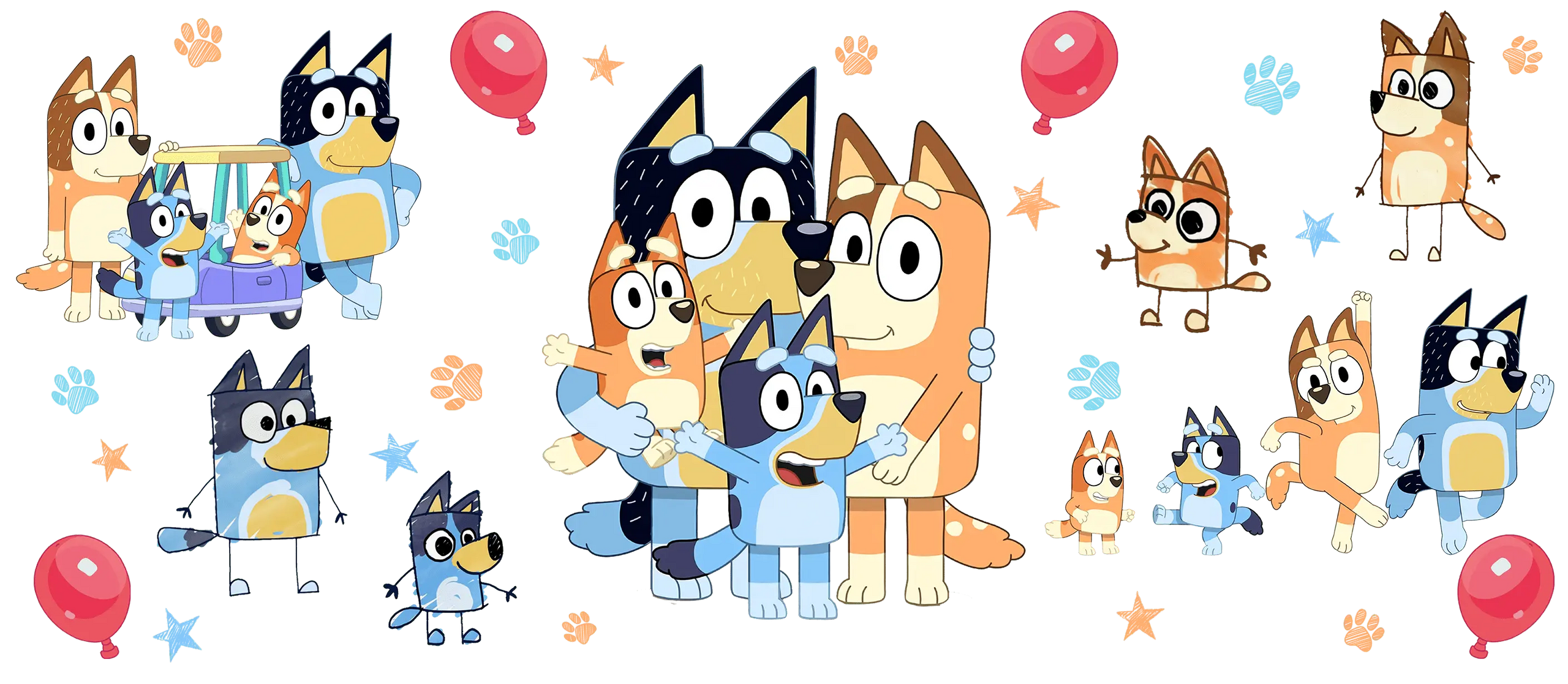 UV DTF 16 Oz Libbey Glass Cup Wrap - Bluey Family – DTF Dallas