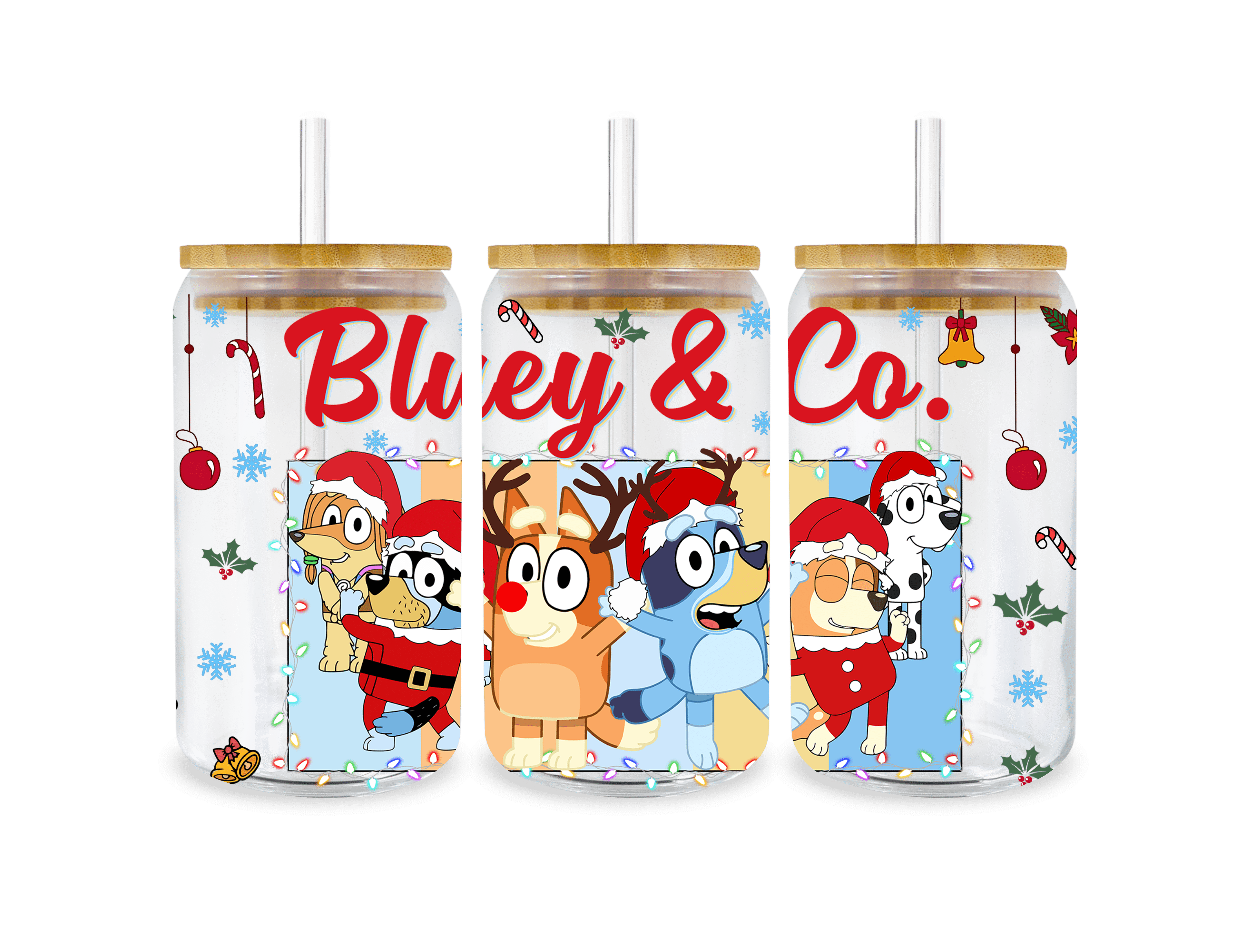 UV DTF 16 Oz Libbey Glass Cup Wrap - Bluey and Co – DTF Dallas