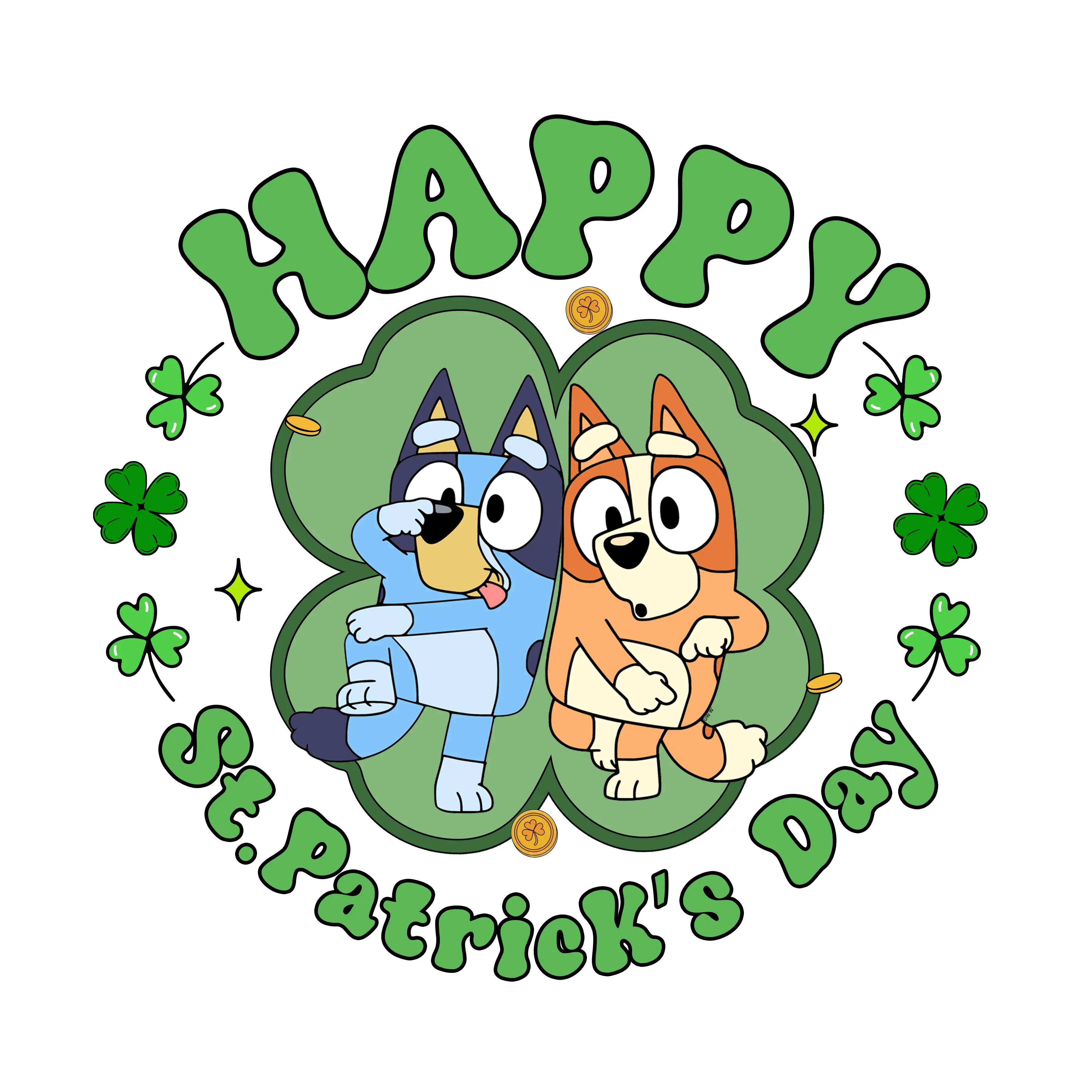 Happy St Patrick's Day Bluey Party - DTF Ready To Press – DTF Dallas