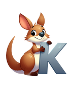 Animal Alphabet K Kangaroo Design | DTF Dallas