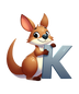 Animal Alphabet K Kangaroo Design | DTF Dallas