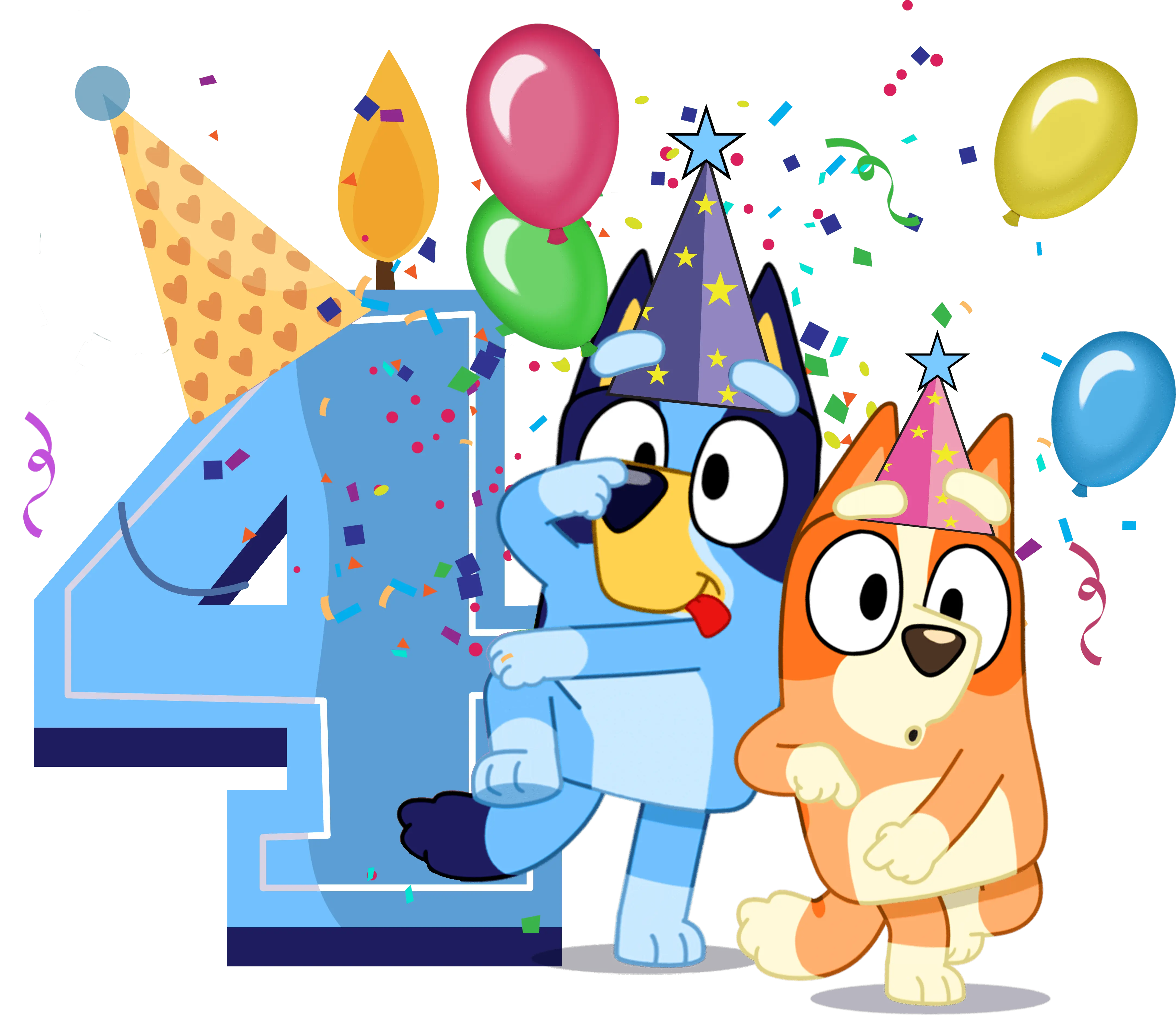 Bluey 4th Birthday Boy Design - DTF Ready To Press – DTF Dallas