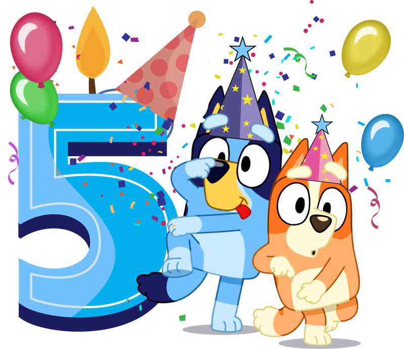 5th Birthday Boy Bluey Design - DTF Ready To Press – DTF Dallas