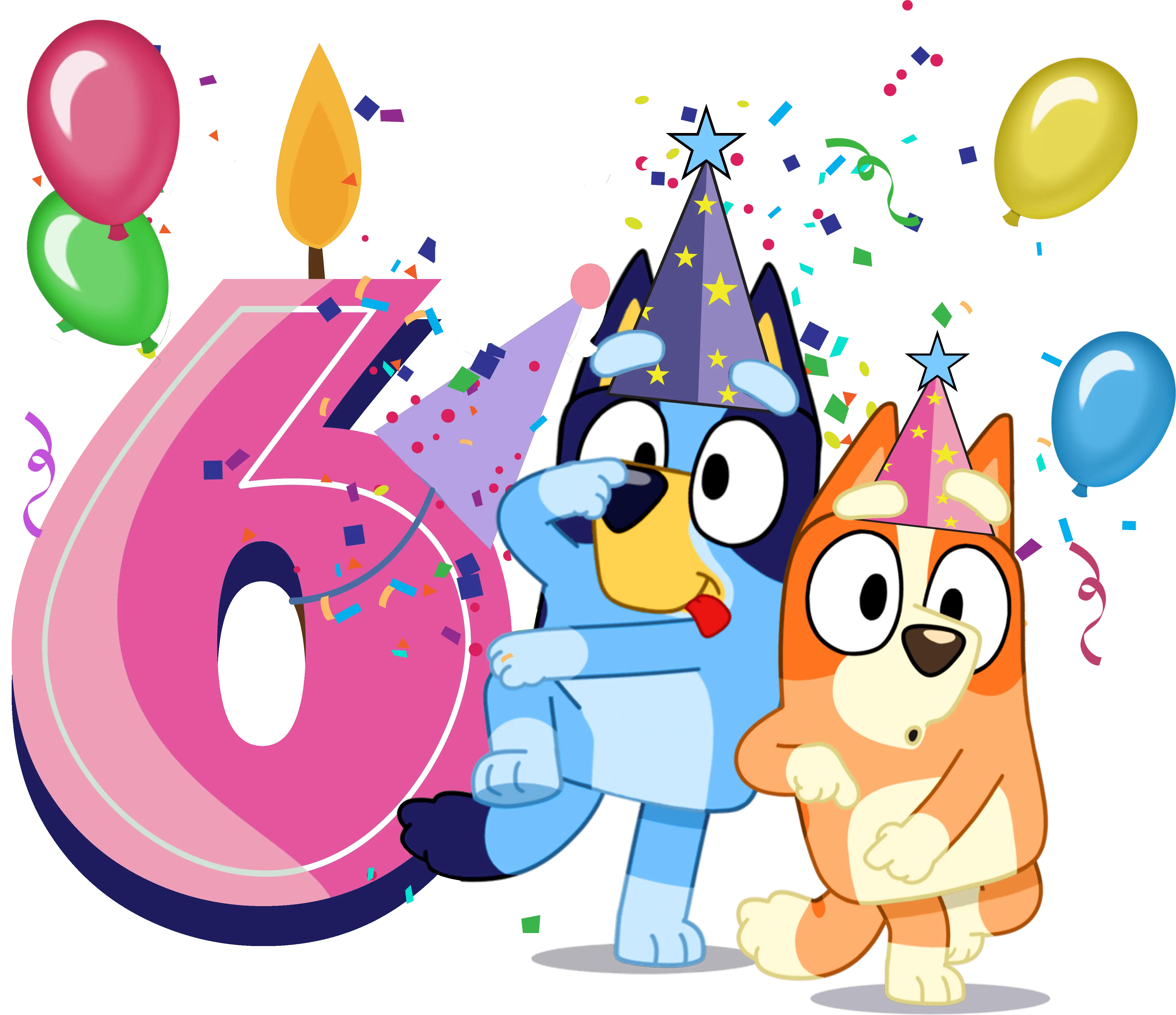 Bluey 6th Birthday Girl Design - DTF Ready To Press – DTF Dallas