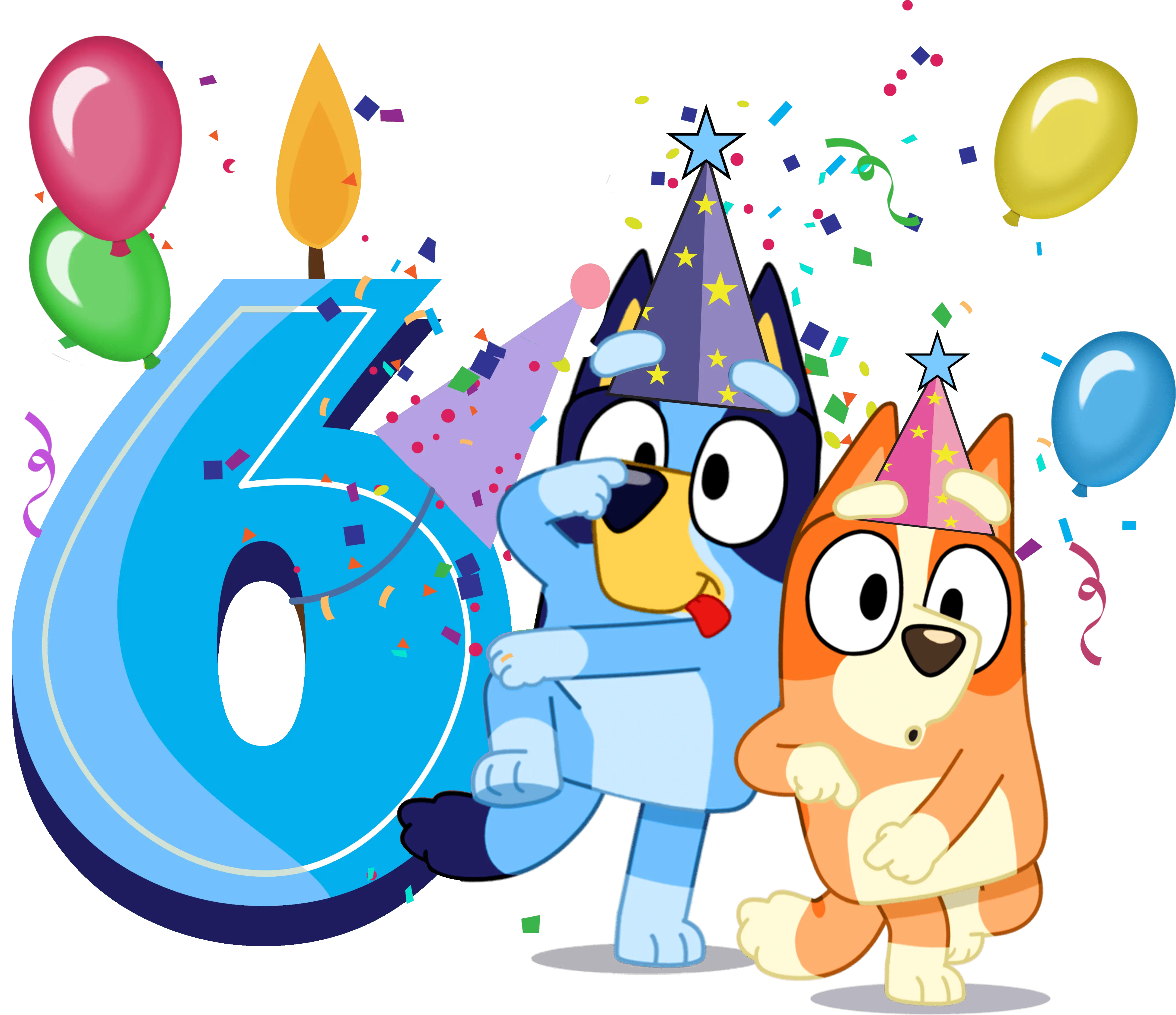 Bluey 6th Birthday Boy Design - DTF Ready To Press – DTF Dallas