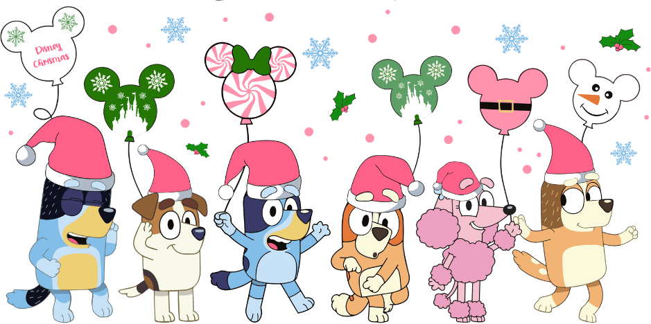Bluey Christmas Design DTF-Ready to Press (V2) | DTF Dallas