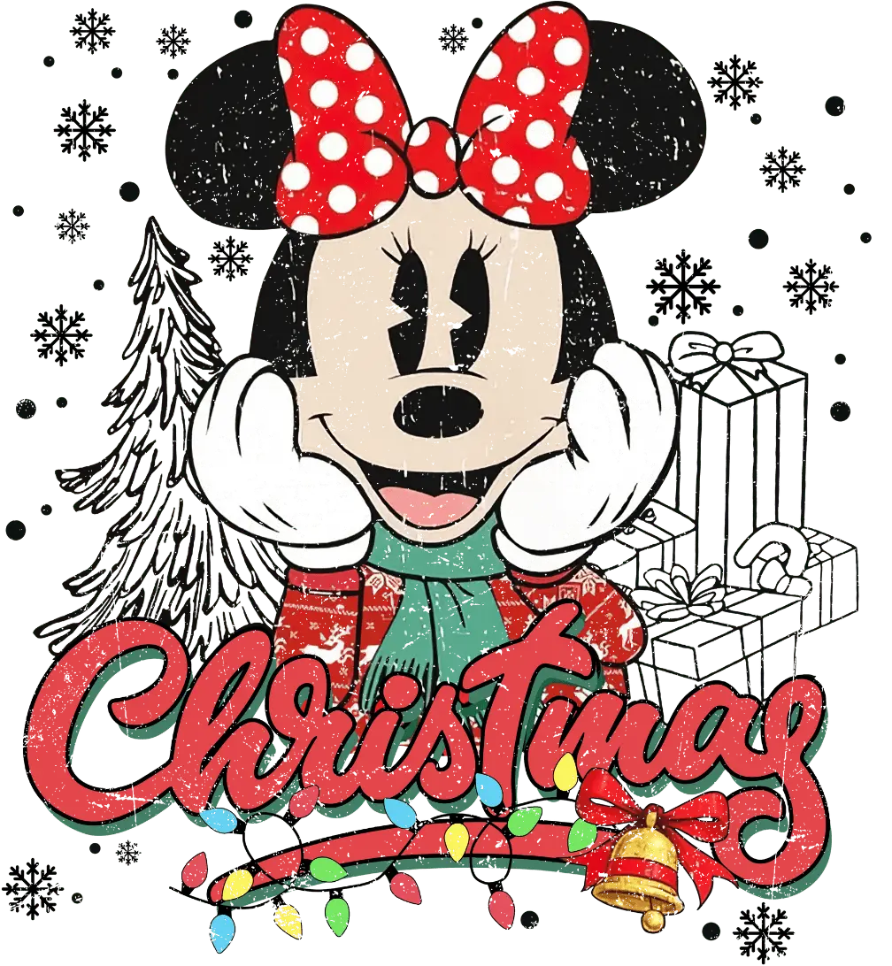 Minnie Mouse Christmas DTF Ready to Press | DTF Dallas