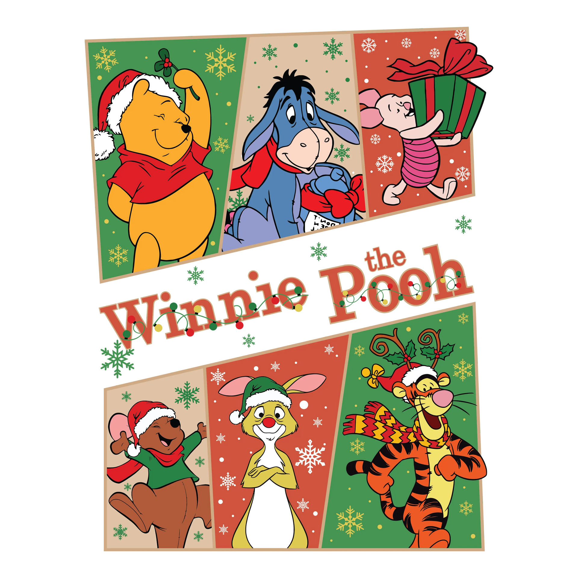 Winnie The Pooh And Friends Christmas Design - DTF Ready To Press ...