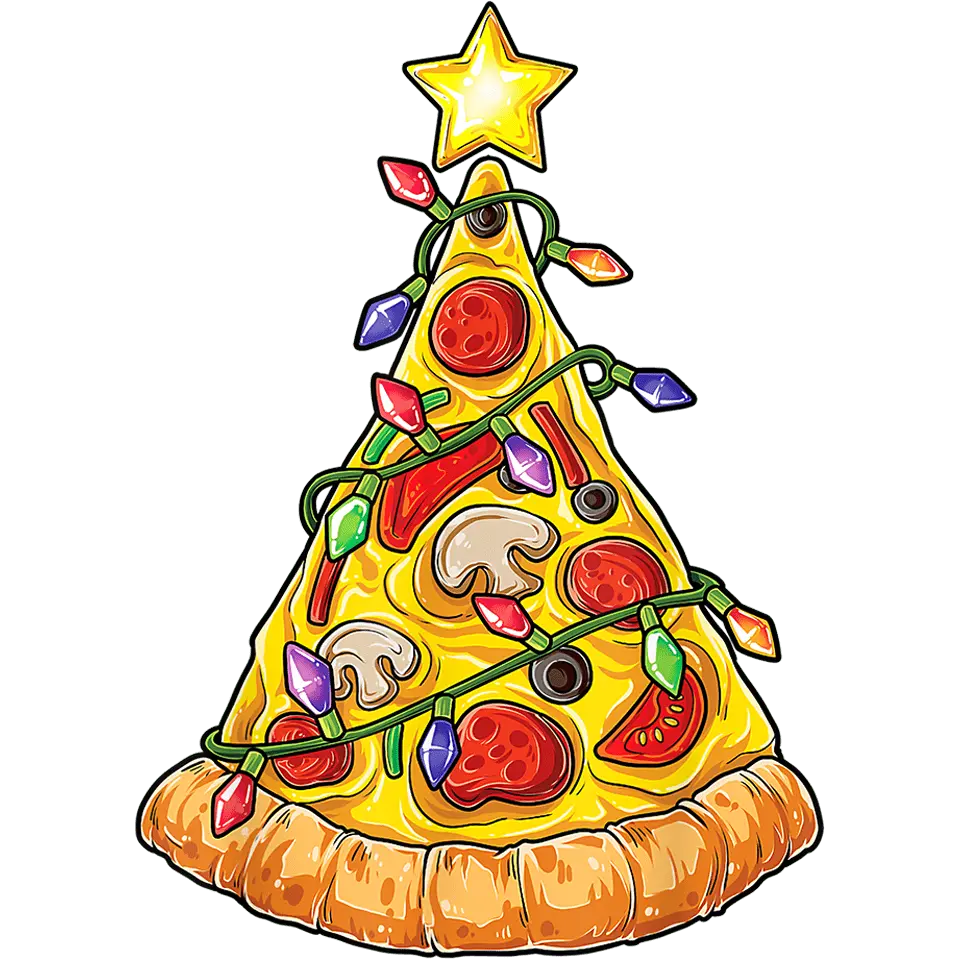 Christmas Pizza Tree Design - DTF Ready To Press – DTF Dallas