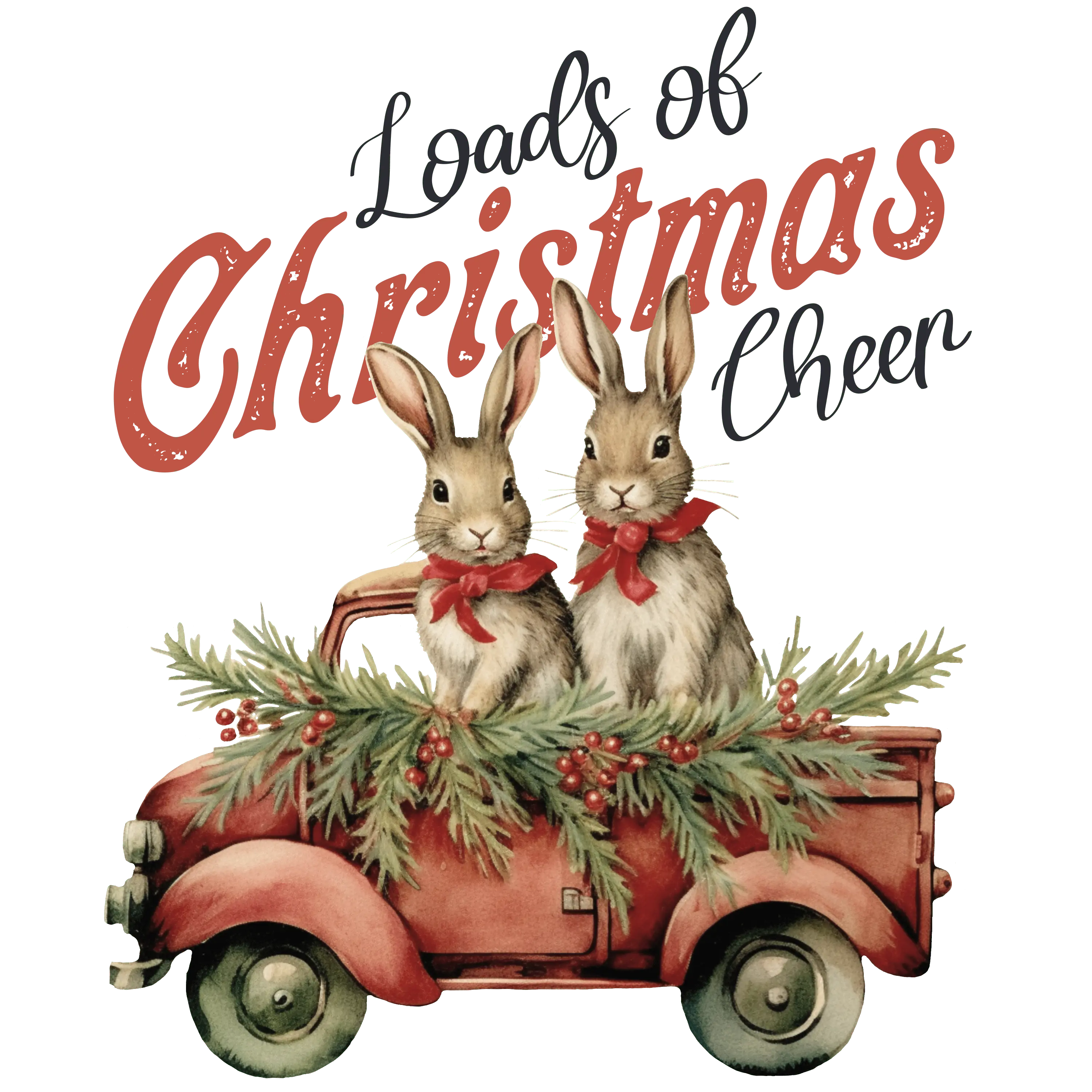 Loads of Christmas Cheer Rabbit Design | DTF Dallas