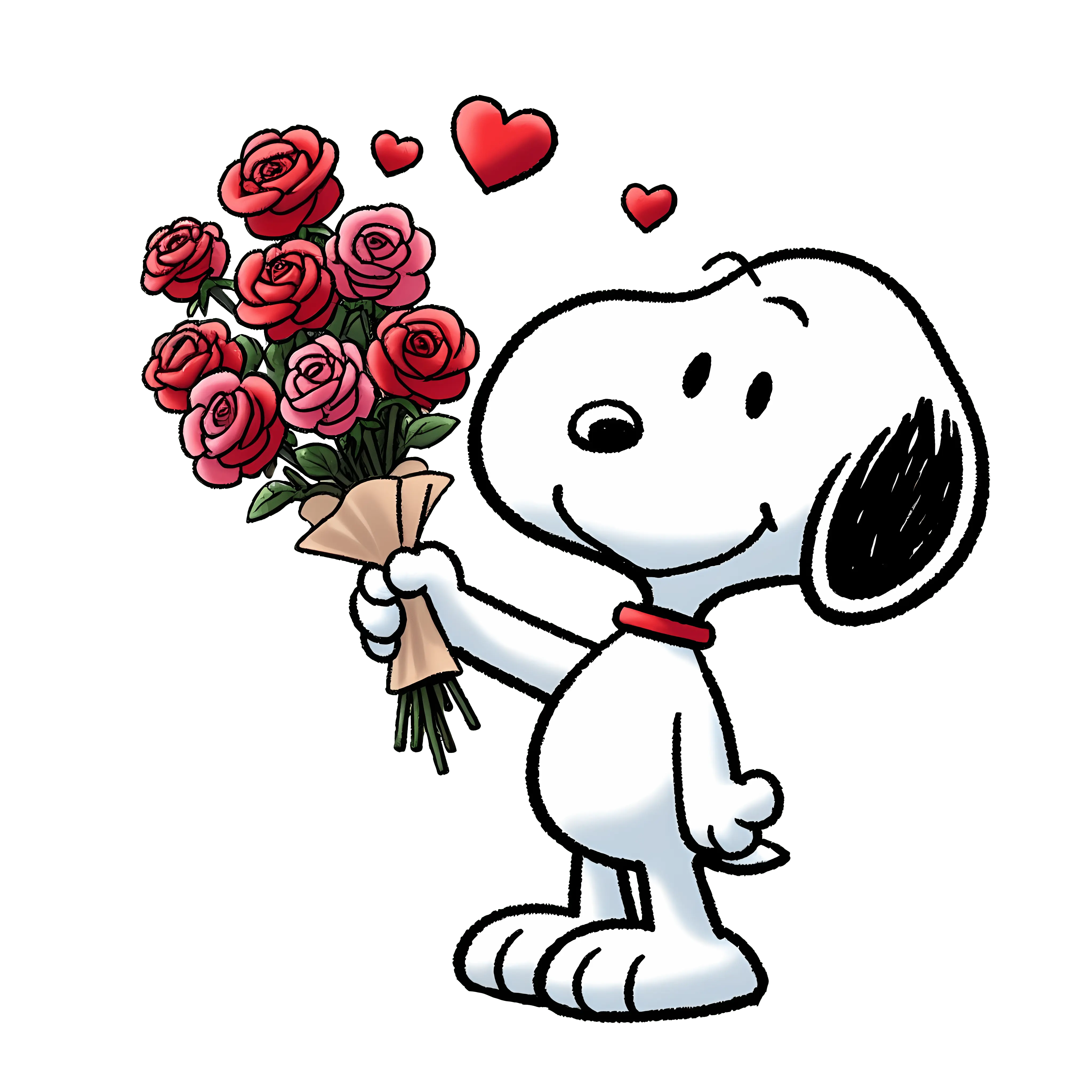 Snoopy Roses Valentine DTF Transfer | Peanuts | DTF Dallas