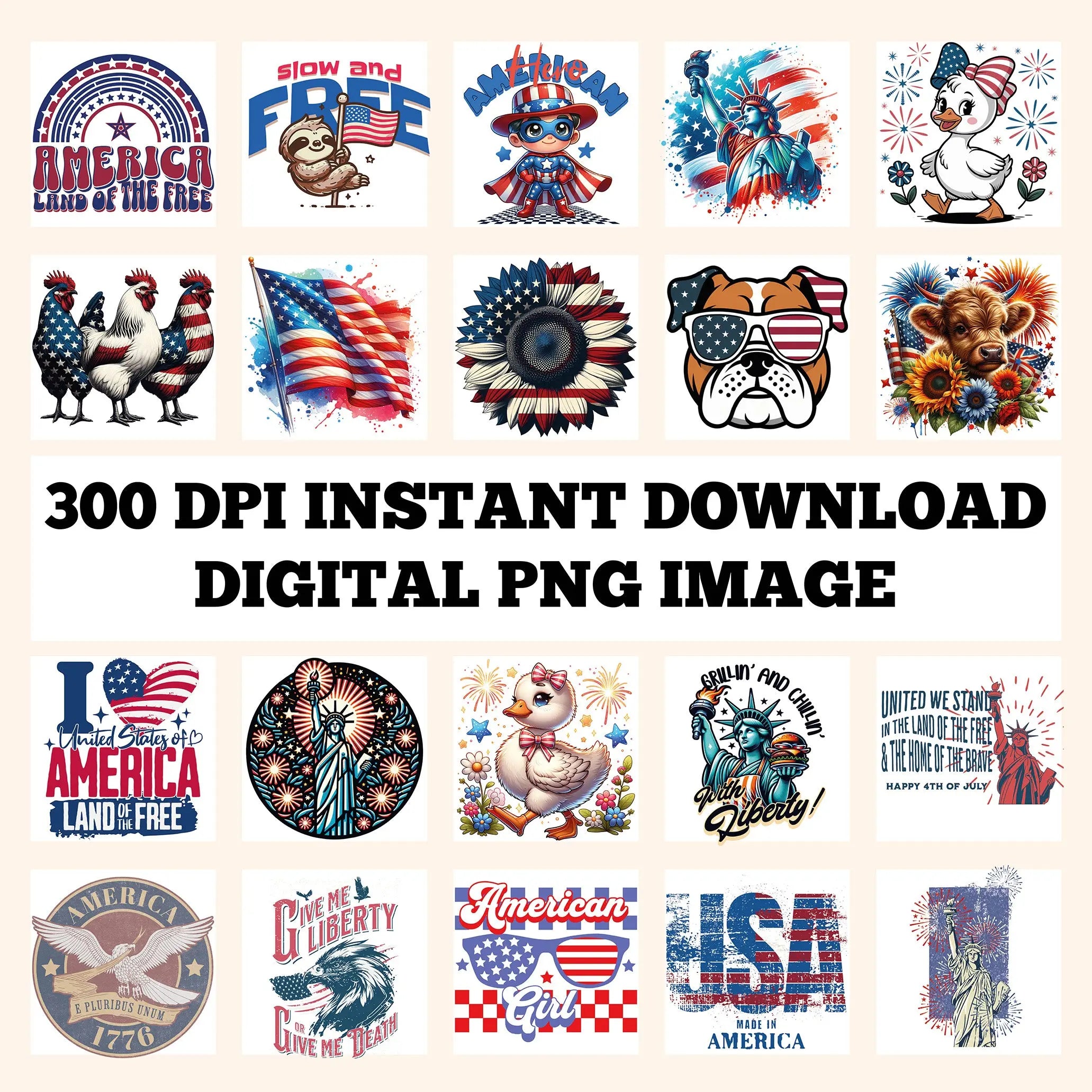 Independence Day 4th of July Designs Digital PNG – DTF Dallas