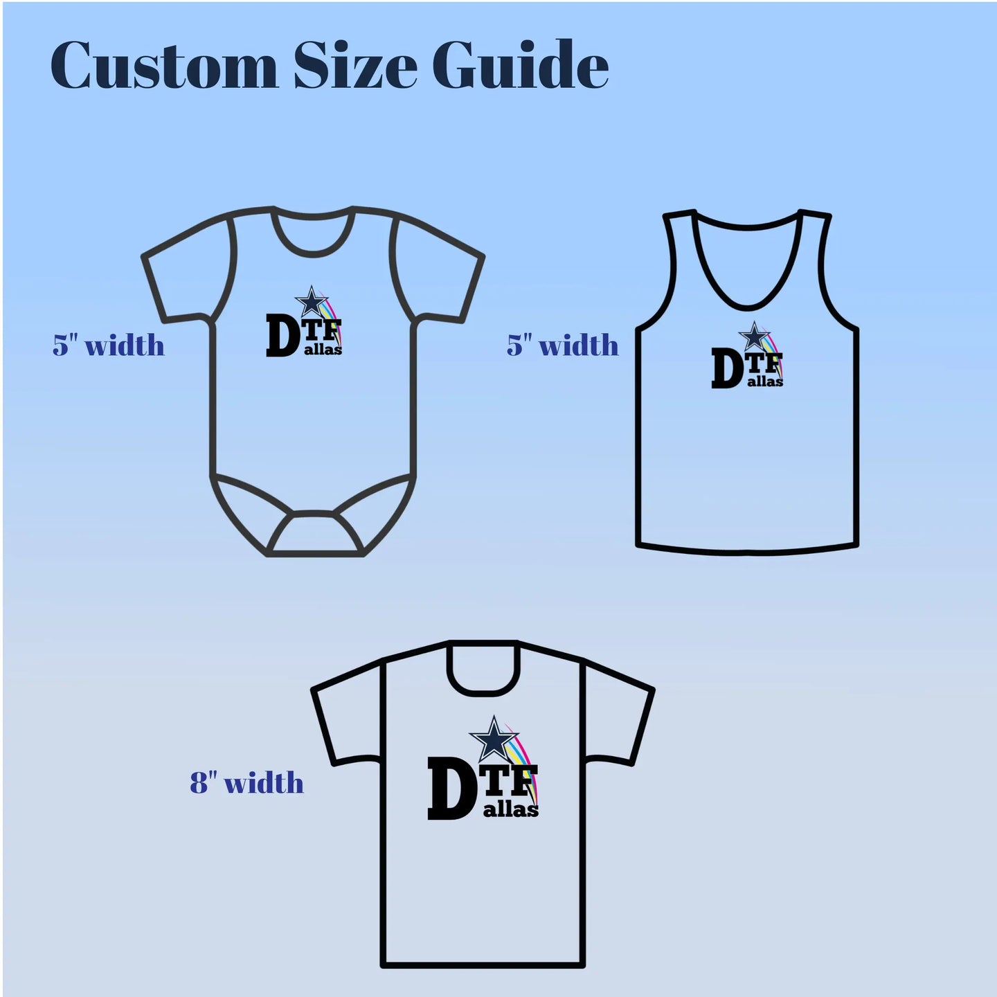 DTF Transfers by Size | Premium DTF Printing at DTF Dallas