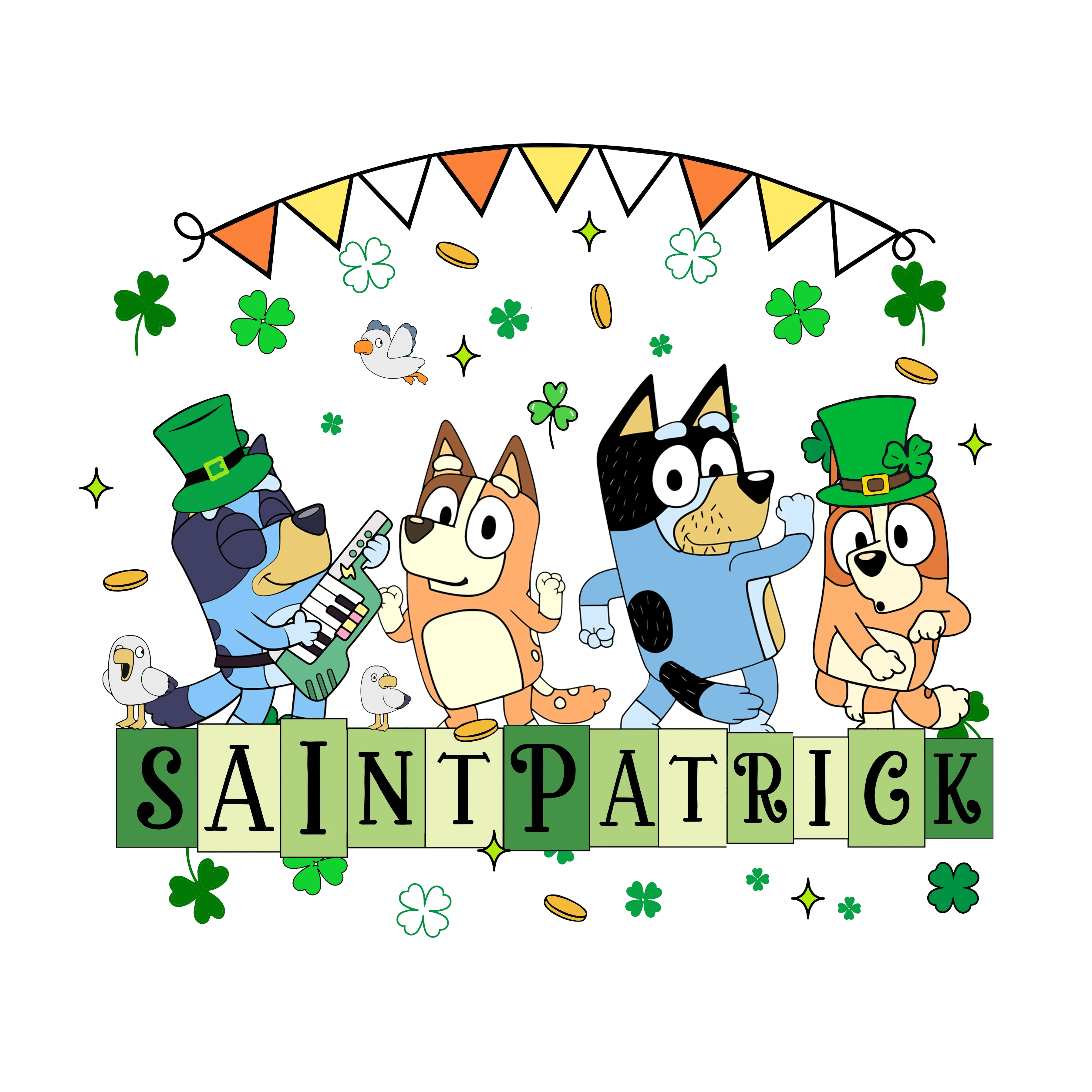 Saint Patrick's Day Bluey Friend - DTF Ready To Press – DTF Dallas
